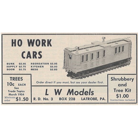 LW Models | Other | Lw Models Ho Work Cars Vintag Print Ad 954 Original ...